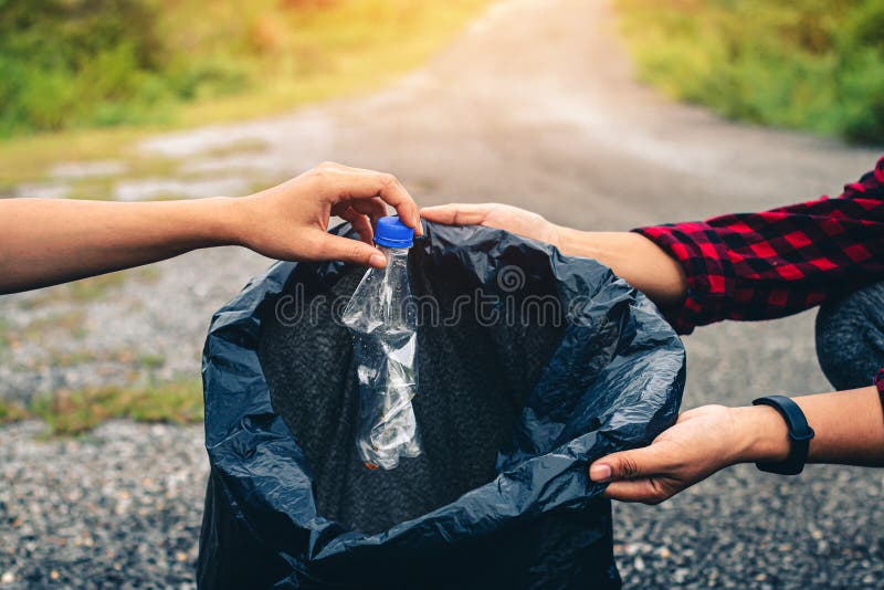 Women Volunteer Help Garbage Collection for To Recycling Environment ...