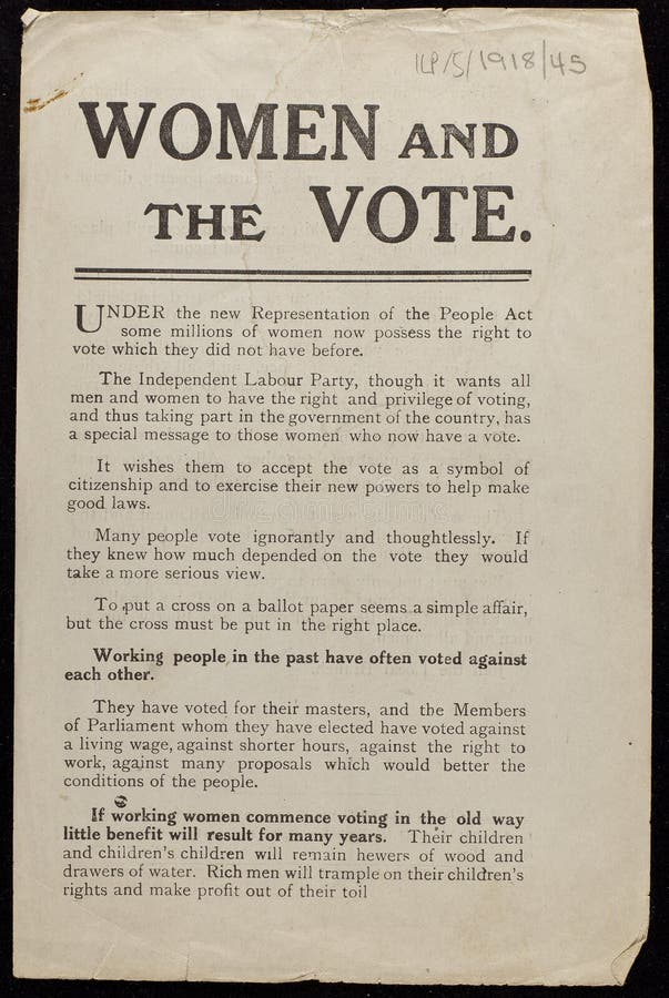 Women And The Vote Leaflet Picture. Image: 222291543
