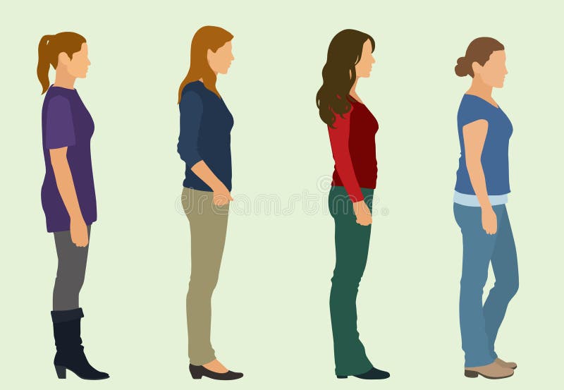 Women Waiting in Line stock vector. Illustration of isolated - 39554973