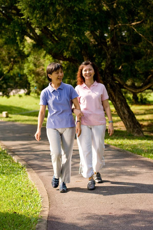 Young Single Mother Family Walking Stock Photo - Image of look ...