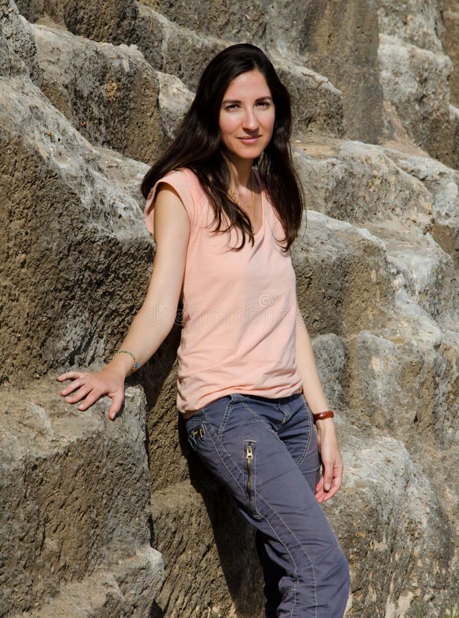 Women on a wall stock photo. Image of headshot, glamour - 38170784