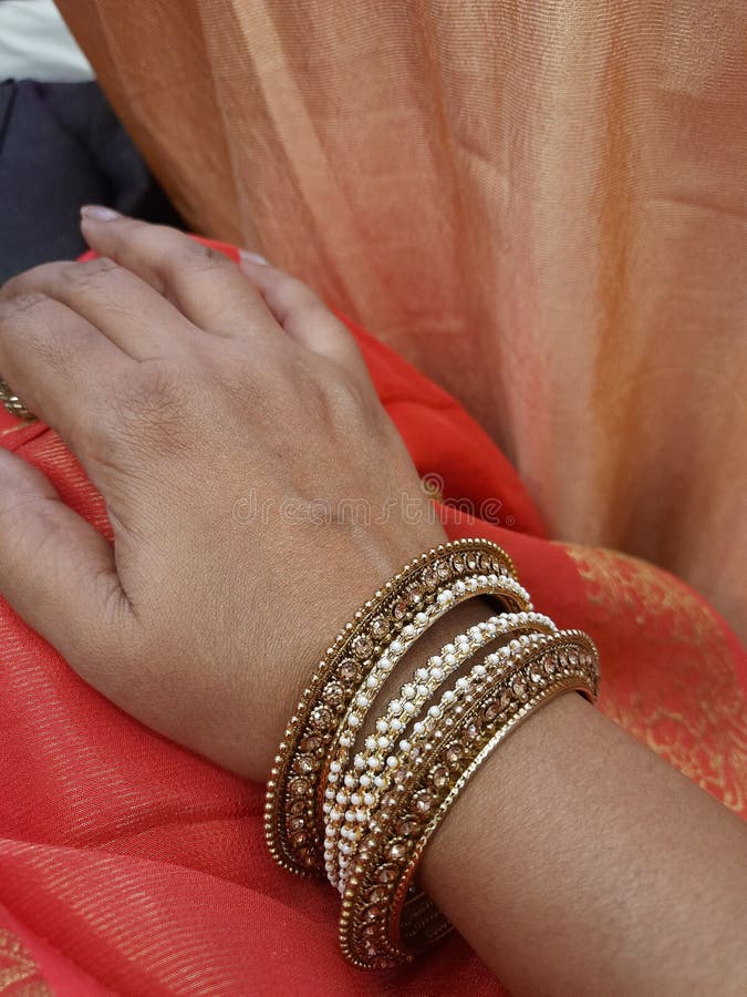 Women Wears Traditional Indian Bangles Stock Image - Image of ...