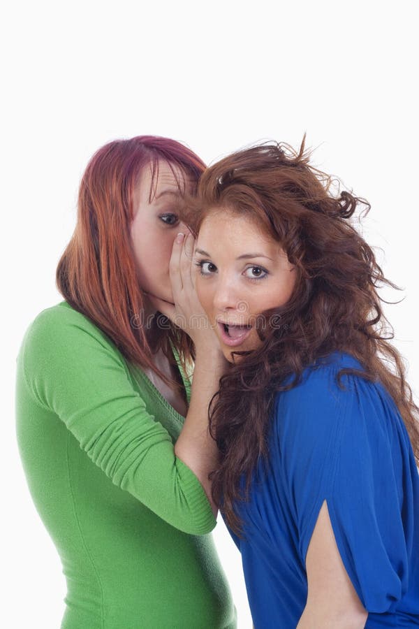 Two Women Whispering Secrets Stock Image - Image of cute, brunette ...