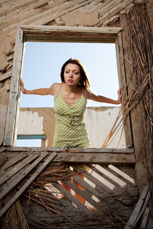 Women in the window stock image. Image of beauty, beautiful - 12272355