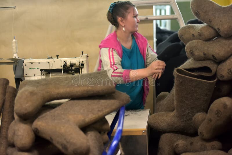 Women Work in a Felt Boots Factory Editorial Stock Photo - Image of ...