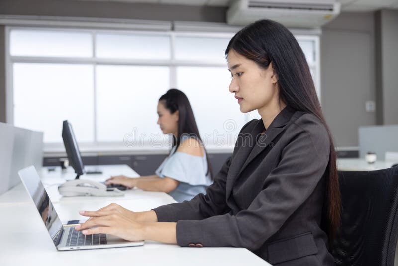 Women Work in the Office stock photo. Image of information - 257062596