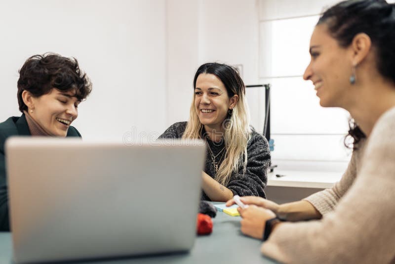 Women during Work Reunion stock image. Image of coworkers - 251751799