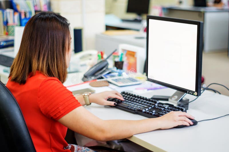 Women working stock photo. Image of white, focus, computer - 70198480