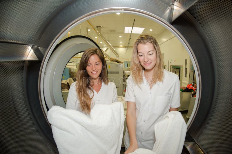 Women Working with Washing Machine Stock Image - Image of worker ...