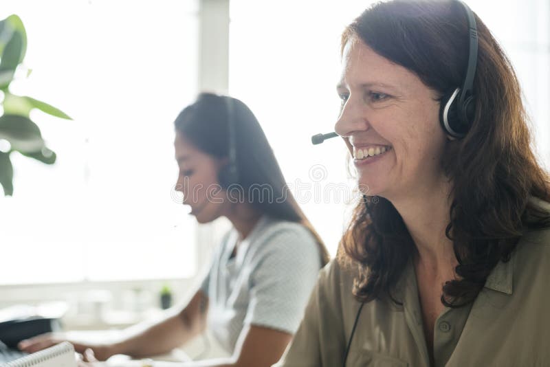 Women Working in for Customer Service Stock Photo - Image of chinese ...