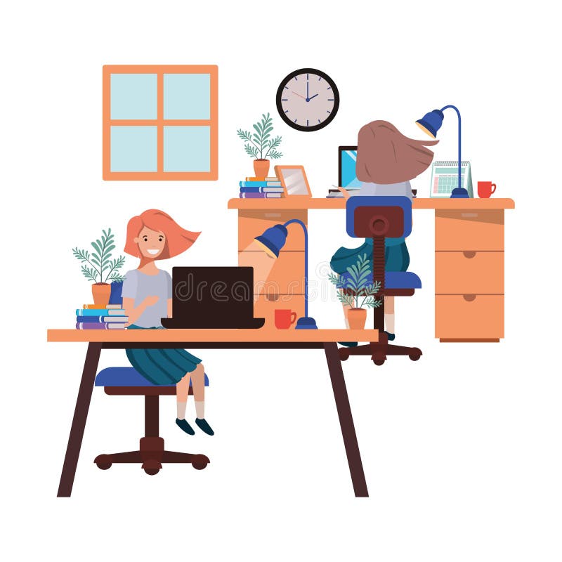 Women Working in the Office Avatar Character Stock Vector ...