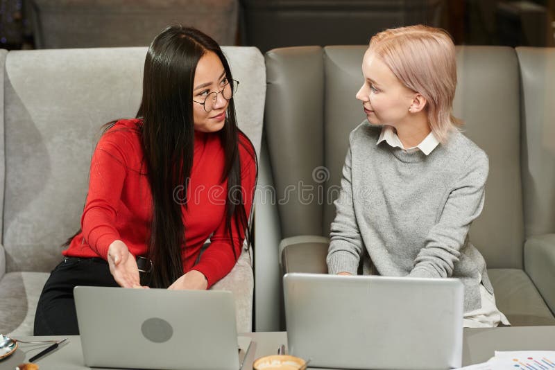 Women Working Online on Laptop Stock Photo - Image of typing, sitting ...