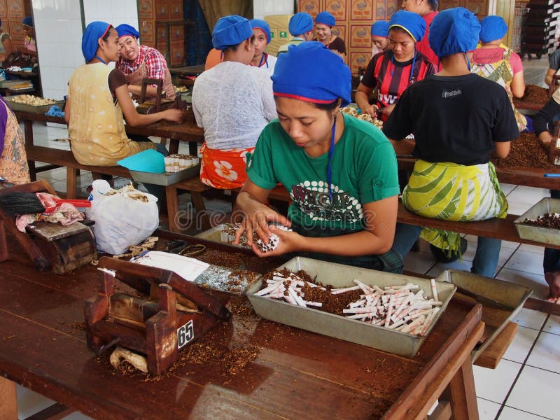 Women Working in Tobacco Factory, Indonesia Editorial Image - Image of ...