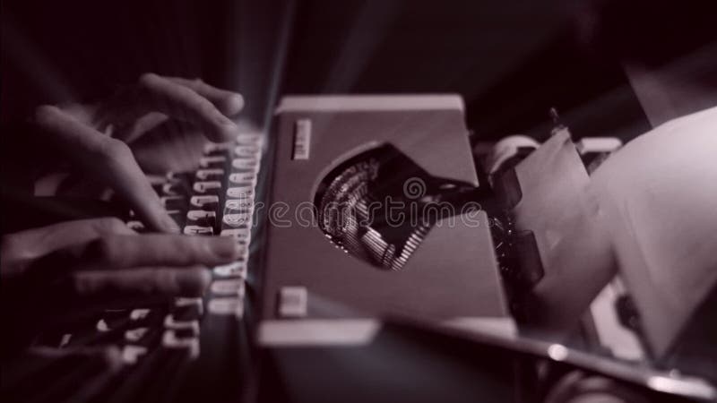 Women Writing Letter on a Vintage Typewriter with Angel Rays Stock ...