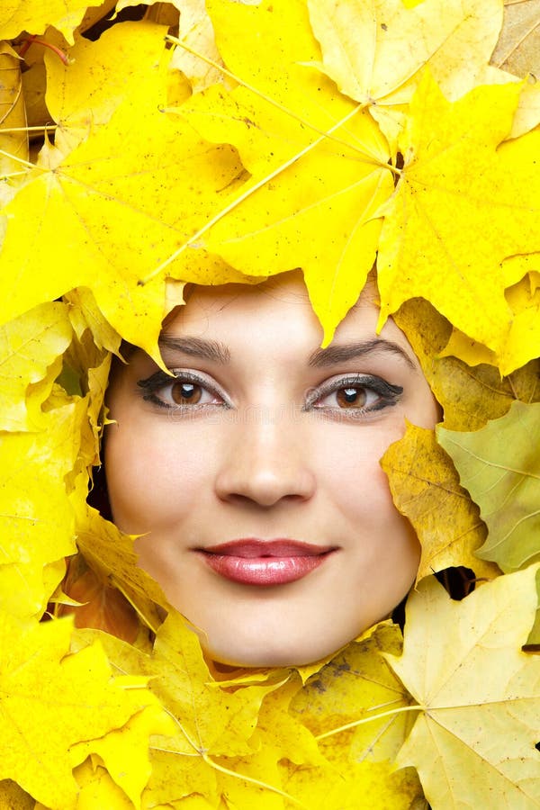 Golden Autumn stock image. Image of makeup, girl, beauty - 27394577