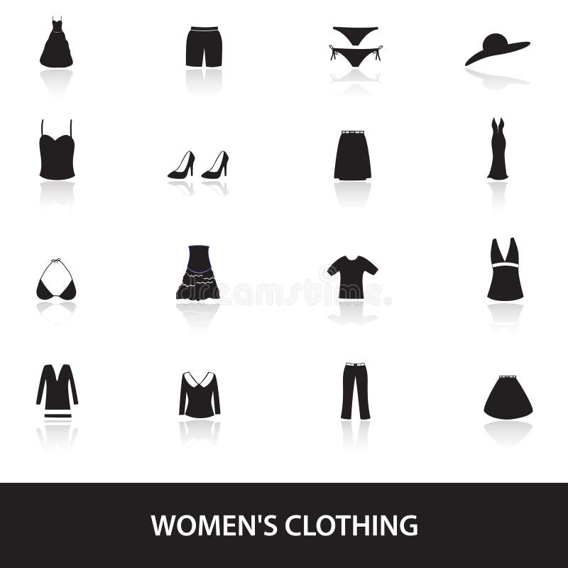 Womens Clothing Icons Eps10 Stock Vector - Illustration of outfit ...