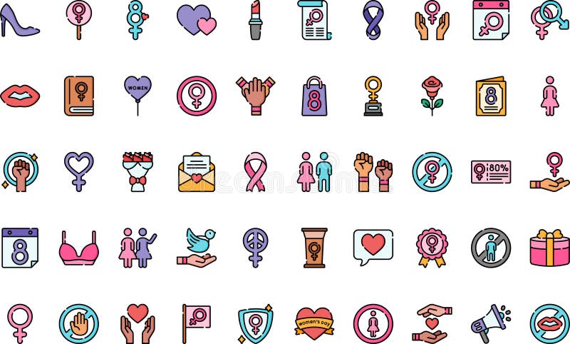 Womens Day Icons High-Quality Vector Icons Collection with Editable ...