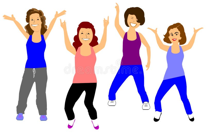 Aerobics Class Clip Art Silhouettes
