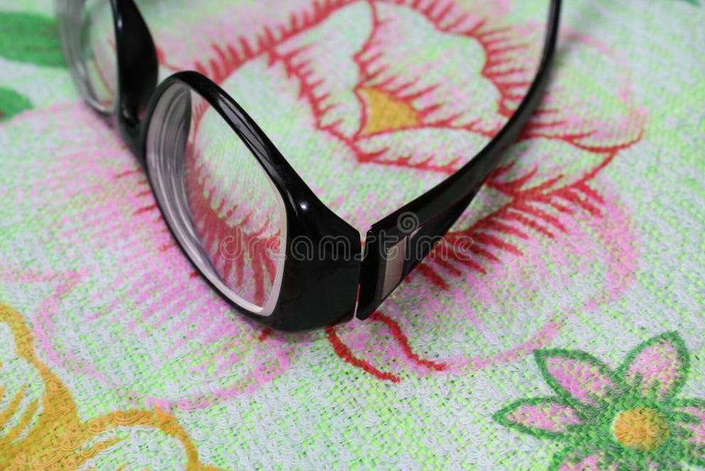 Womens Glasses for Poor Vision in Black Frame Stock Image - Image of ...