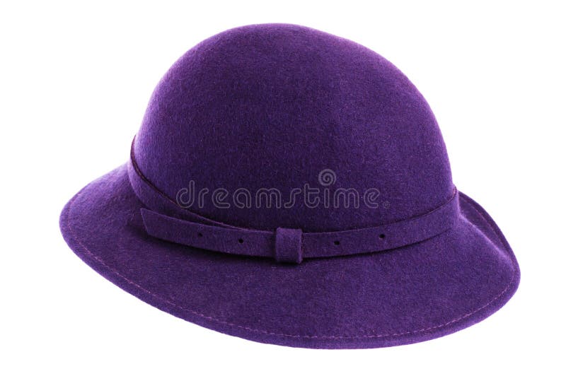 Red Felt Hat with Purple Ribbon Stock Image - Image of accessory, wear ...