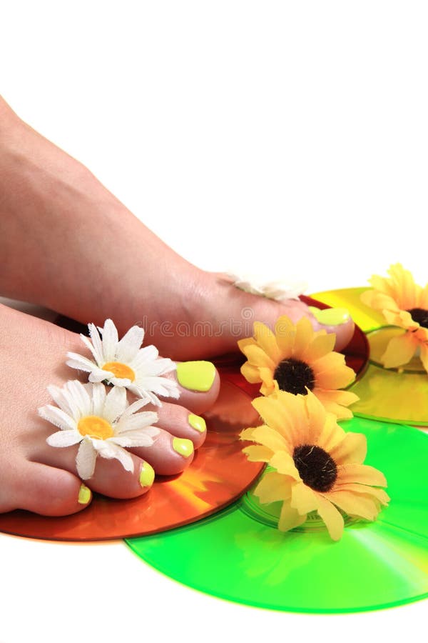 Womens Legs with Nice Nails (pedicure) Stock Image - Image of flower ...