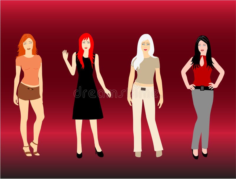 Womens Models stock vector. Illustration of modern, clipart - 2344171