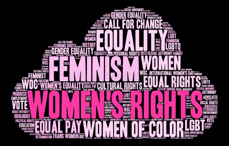 Womens Rights Word Cloud stock illustration. Illustration of change ...