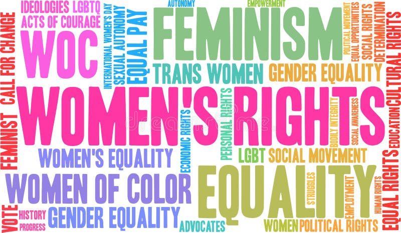 Womens Rights Word Cloud stock illustration. Illustration of awareness ...