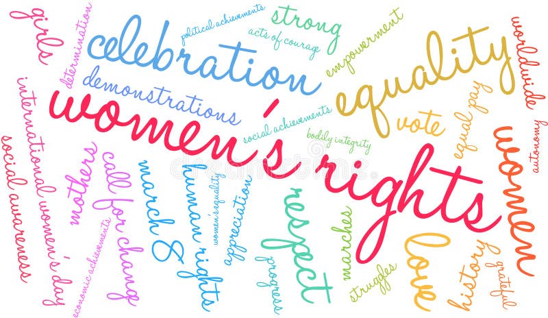 Womens Rights Word Cloud stock illustration. Illustration of courage ...