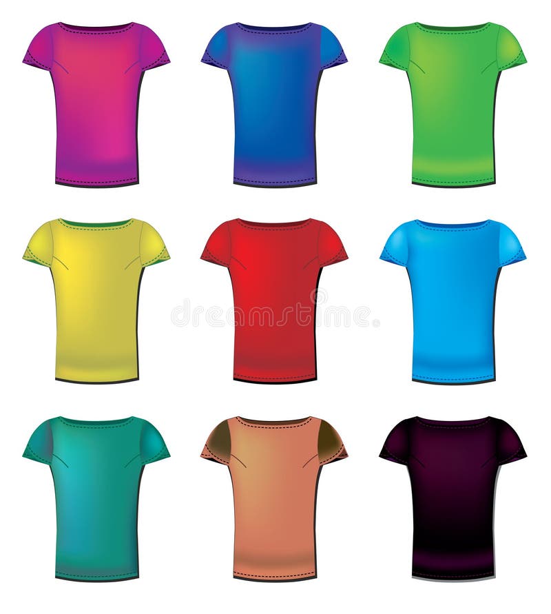 Color T-shirt Design Template. Vector. Stock Vector - Illustration of ...
