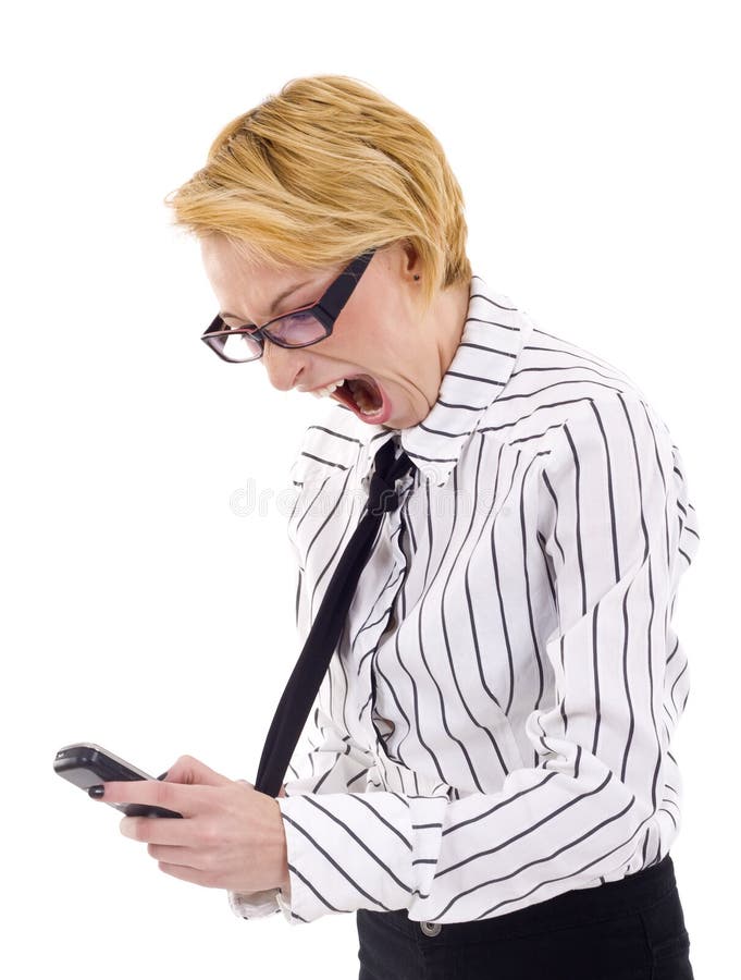 Womna screaming at phone stock image. Image of face, adult - 14213065