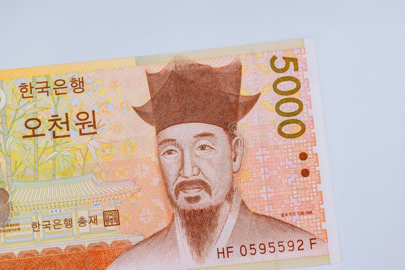 5000 Won Banknotes Issued by the National Bank of Korea in South Korea ...