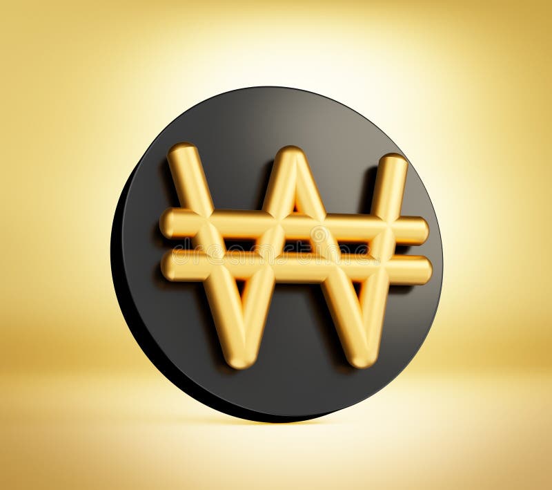 Won Icon. South Korean Currency Symbol. 3d Illustration Stock ...