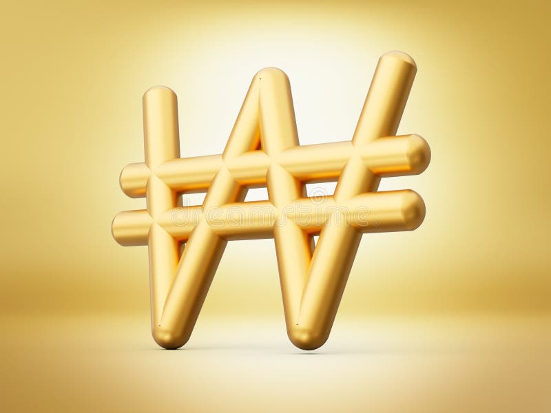 Won Icon. South Korean Currency Symbol. 3d Illustration Stock ...