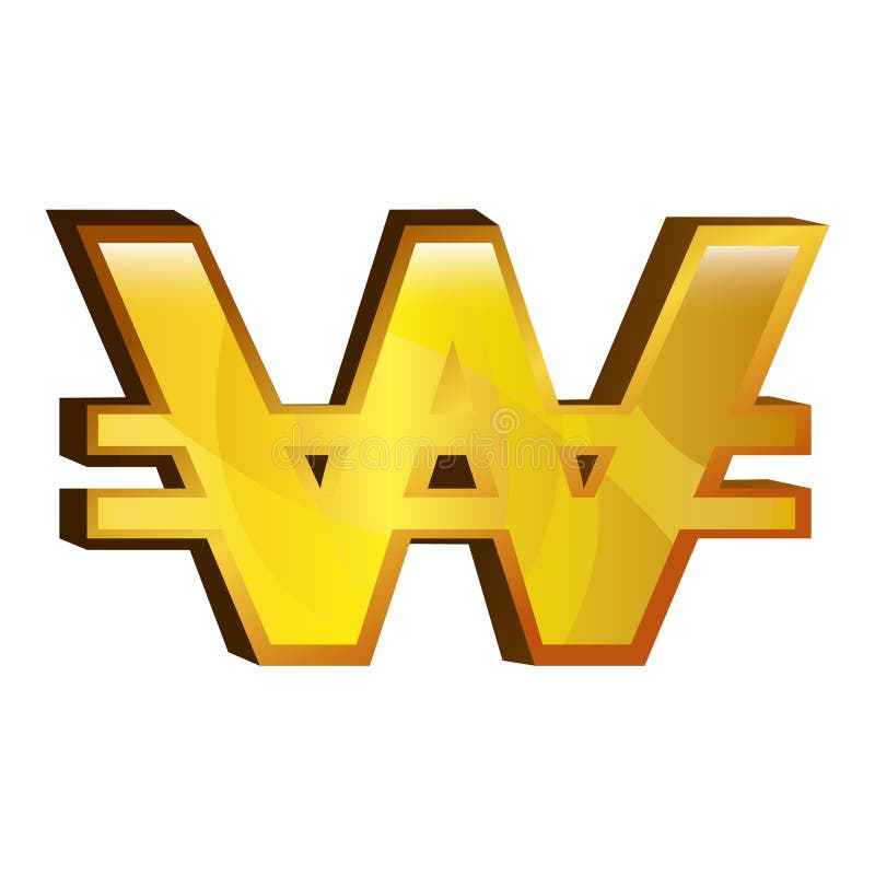 Won money gold icon stock vector. Illustration of coin - 81643450