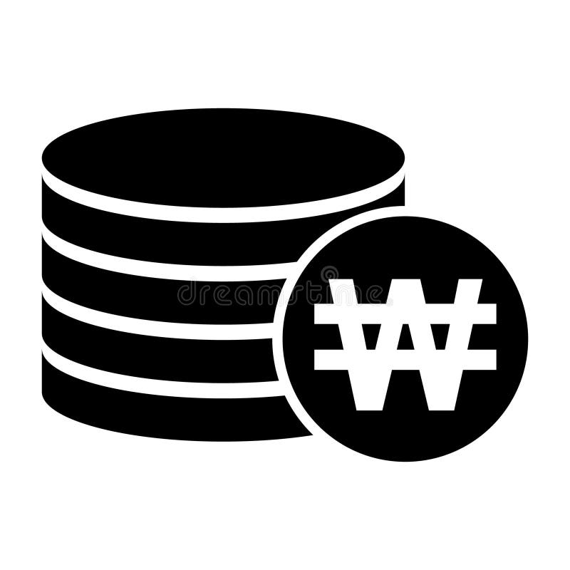 Won Stack Coin, Flat Icon Money Design, Cash Sign Vector Illustration ...