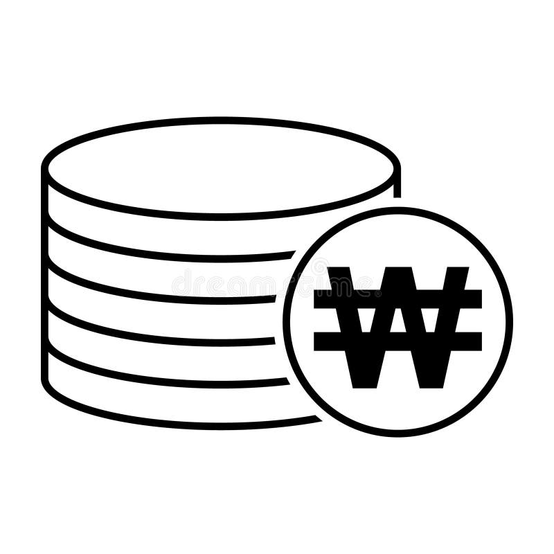 Won Stack Coin, Flat Icon Money Design, Cash Sign Vector Illustration ...