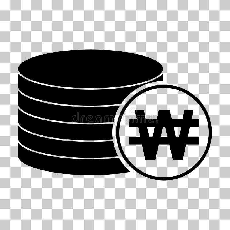 Won Stack Coin, Flat Icon Money Design, Cash Sign Vector Illustration ...