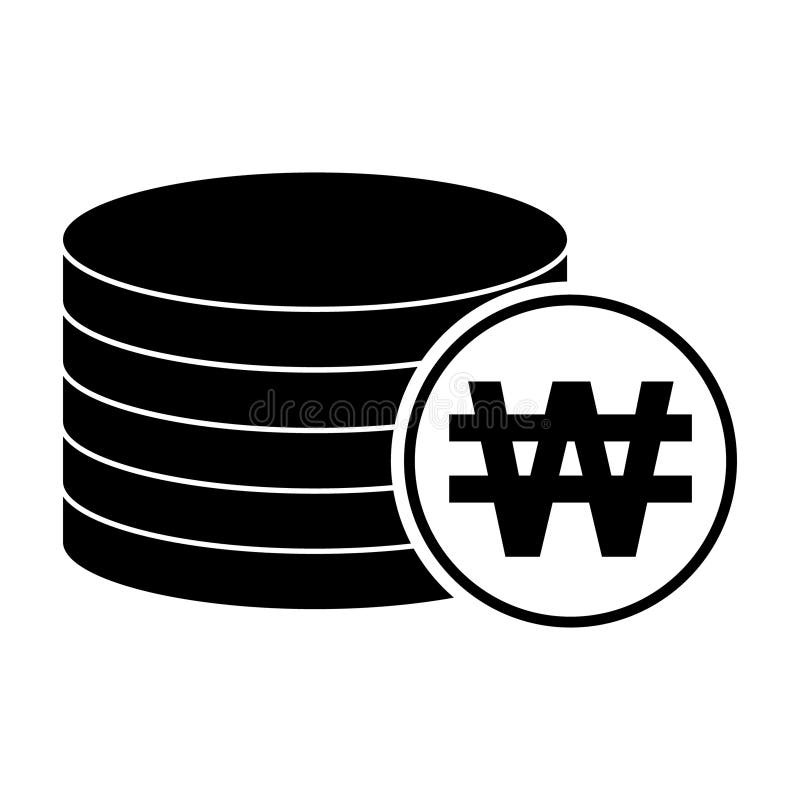Won Stack Coin, Flat Icon Money Design, Cash Sign Vector Illustration ...