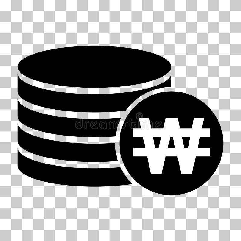 Won Stack Coin, Flat Icon Money Design, Cash Sign Vector Illustration ...