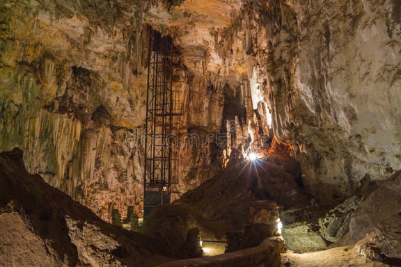 Wonder Cave Interior with Elevator 1 Stock Photo - Image of dark ...