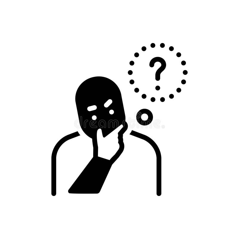Black Solid Icon for Wonder, Confusion and Guess Stock Vector ...