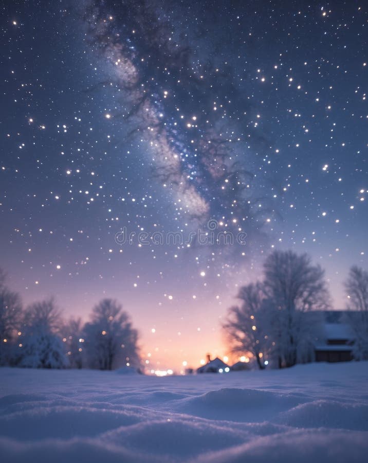 Wonder and Magic of Winter Nights Captured Under a Shimmering Star ...