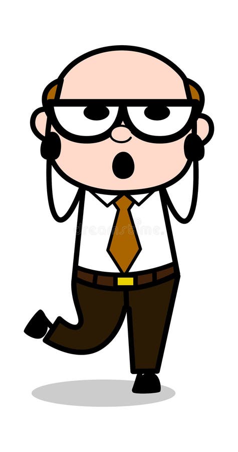Wonder - Retro Cartoon Office Old Boss Man Vector Illustration Stock ...