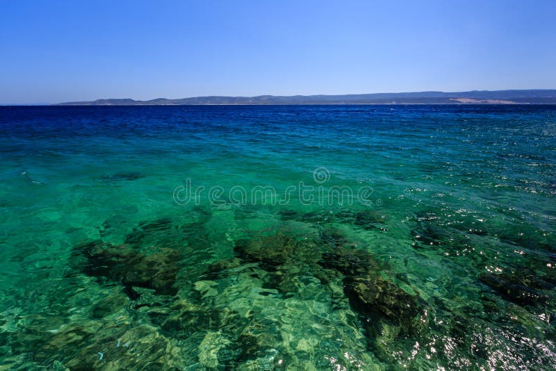 Wonderful Adriatic Sea with Deep Blue Water Stock Photo - Image of ...