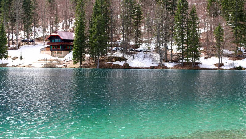 Wonderful Alpine Lake and Mountains in Winter Stock Image - Image of ...