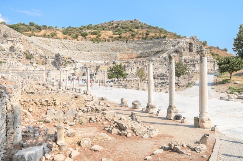 Wonderful Ancient Ruins in Ephesus, Turkey Editorial Photo - Image of ...
