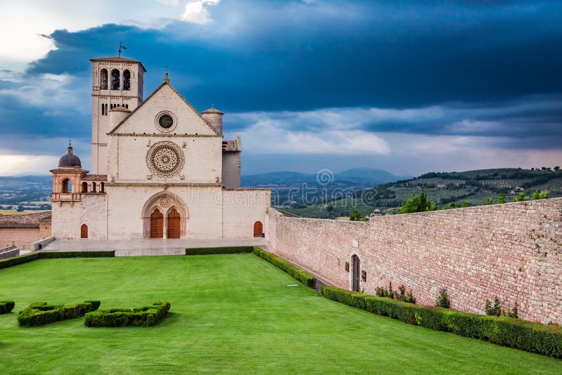 Wonderful Architecture in Assisi, Umbria Stock Image - Image of sunset ...