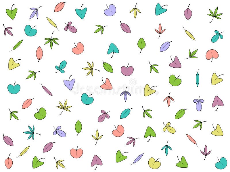 Wonderful Background Design with Different Types of Leaves Stock Vector ...