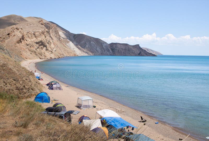 Wonderful beach stock photo. Image of tent, clear, scene - 26231658